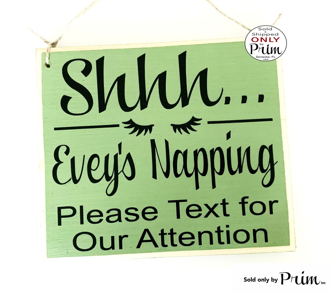 8x8 Shhh Personalized Napping Text Custom Wood Sign Nap Time Do Not ...