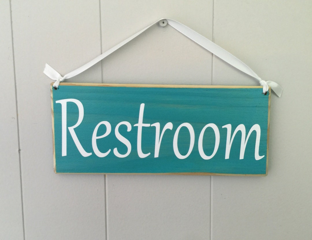 10x4 Restroom Custom Wood Sign Bathroom Mudroom Outhouse Washroom Bath ...