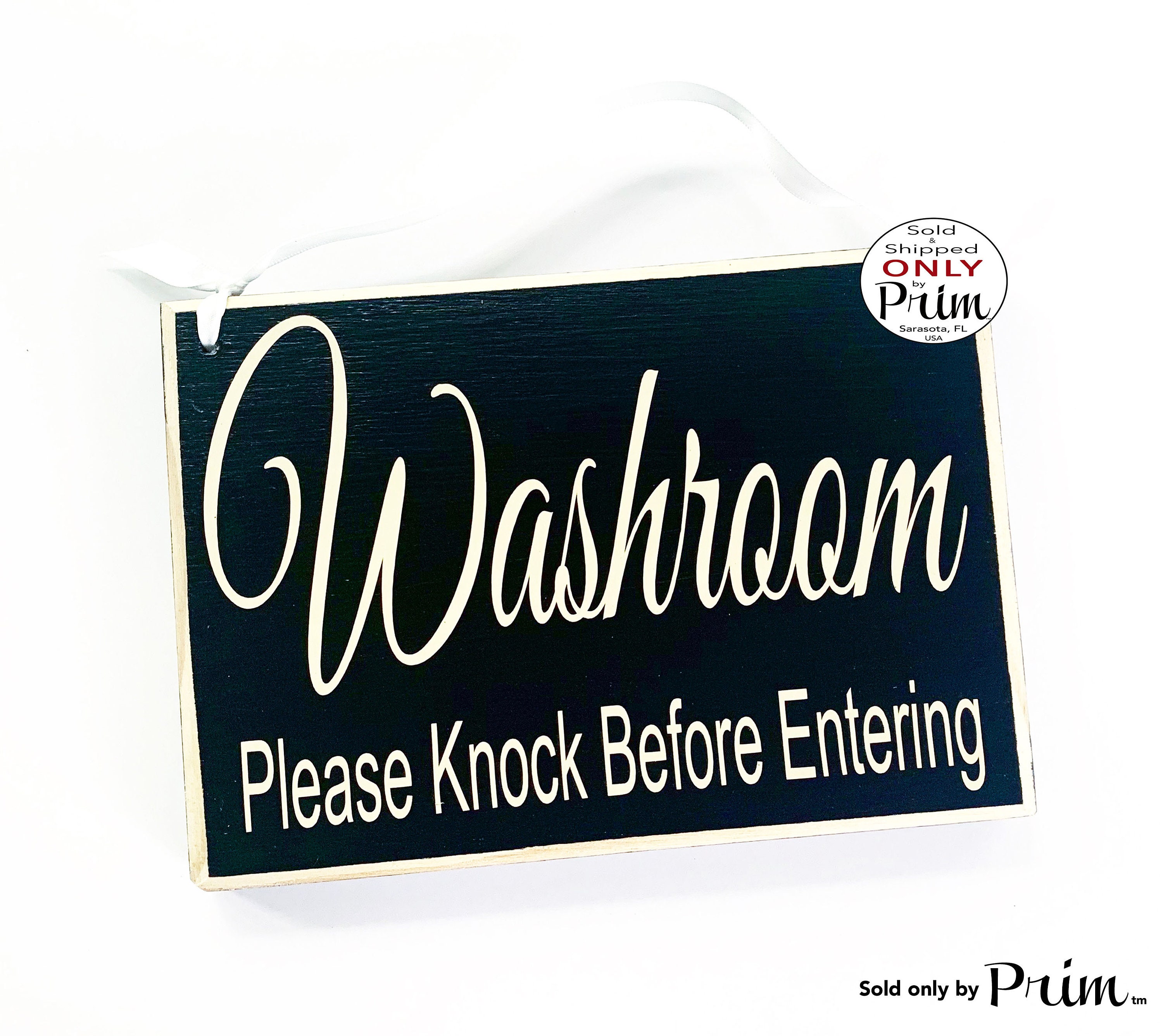 8x6 Washroom Please Knock Before Entering Custom Wood Sign - Etsy UK