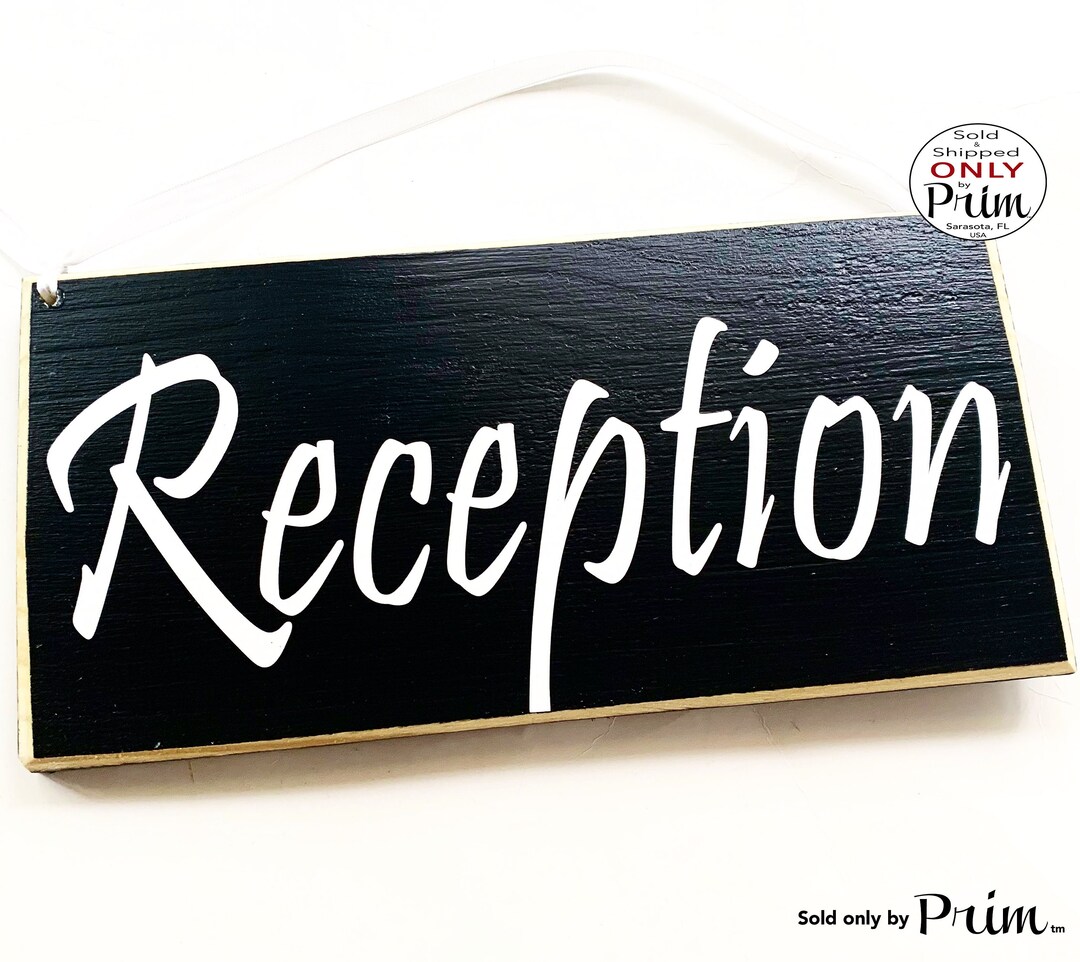 12x6 Reception Custom Entrance Wood Sign Front Desk Door Wood ...