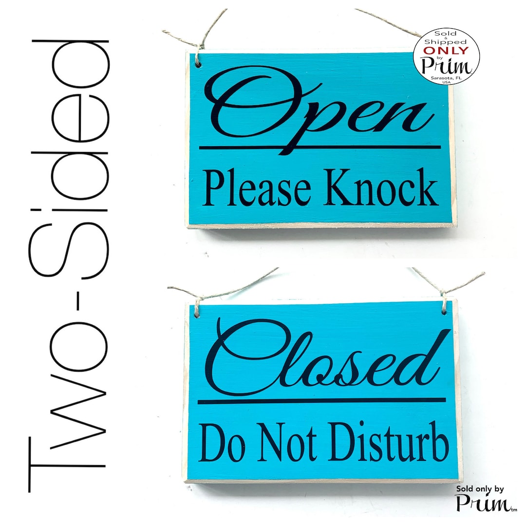 Two Sided 8x6 Open Please Knock Closed Do Not Disturb Custom Wood Sign ...