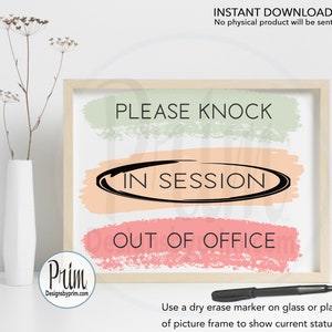 In Session Sign, Please Knock Sign, Out of Office Sign, Unavailable ...