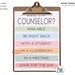 School Counselor Printable Door Sign Therapist Psychologist - Etsy