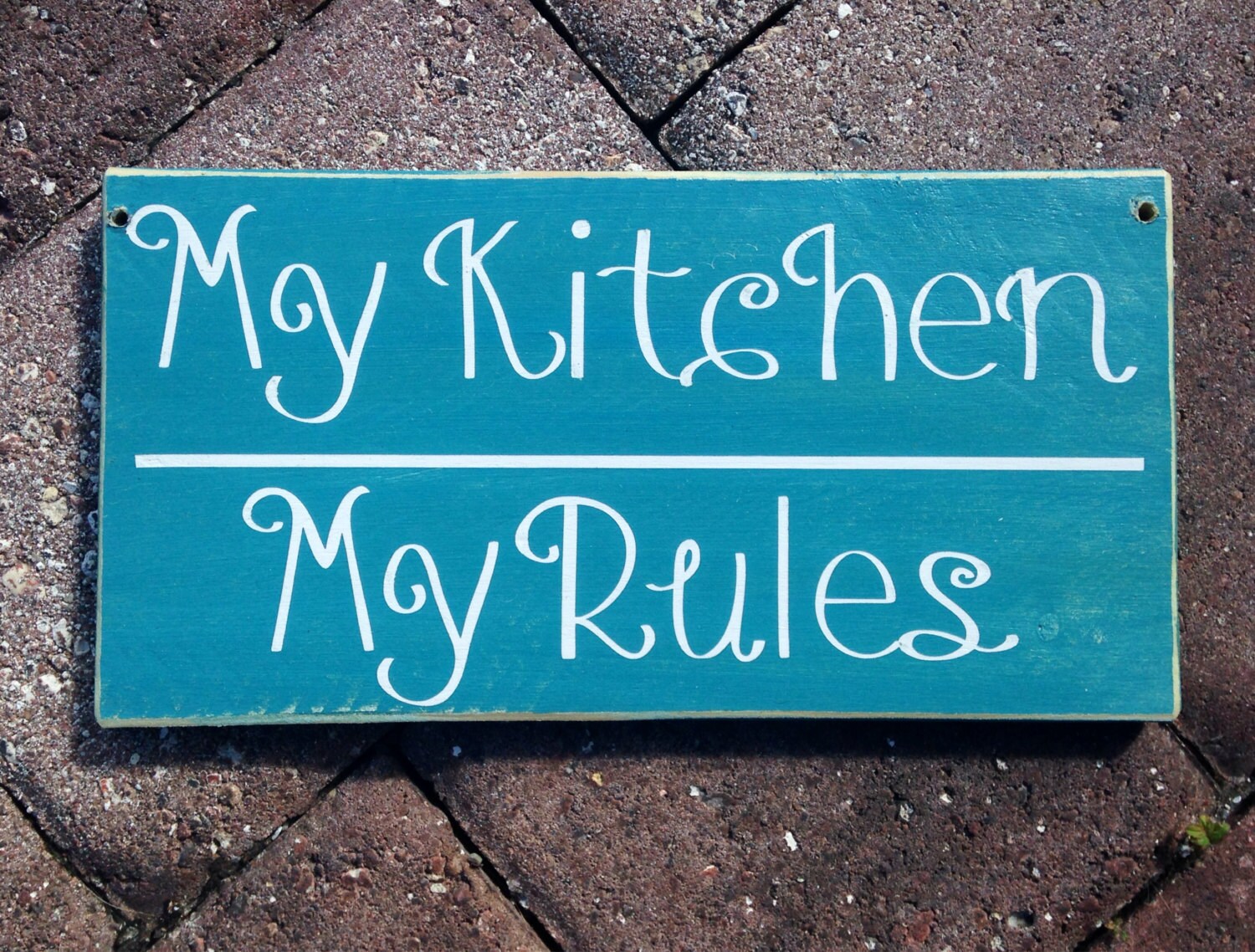 12x6 My Kitchen My Rules Custom Wood Sign Cook Eat Funny Mom | Etsy