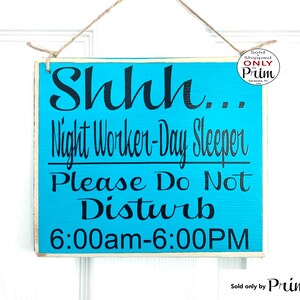 8x8 Shhh Night Worker Day Sleeper Do Not Disturb Custom Wood Sign 8x8 ...