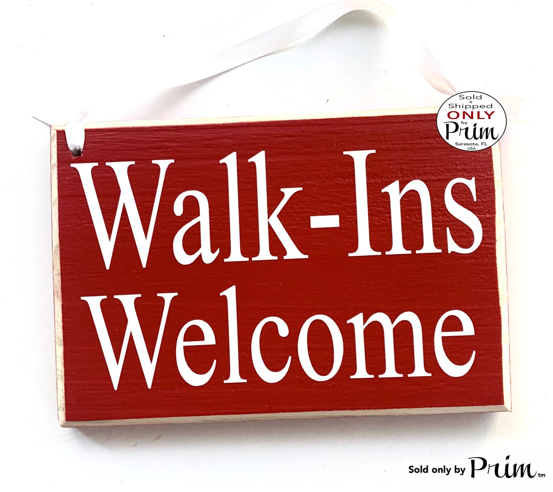 8x6 Walk-ins Welcome Custom Wood Sign | Office Business Salon Spa ...