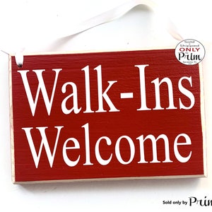 8x6 Walk-ins Welcome Custom Wood Sign | Office Business Salon Spa ...
