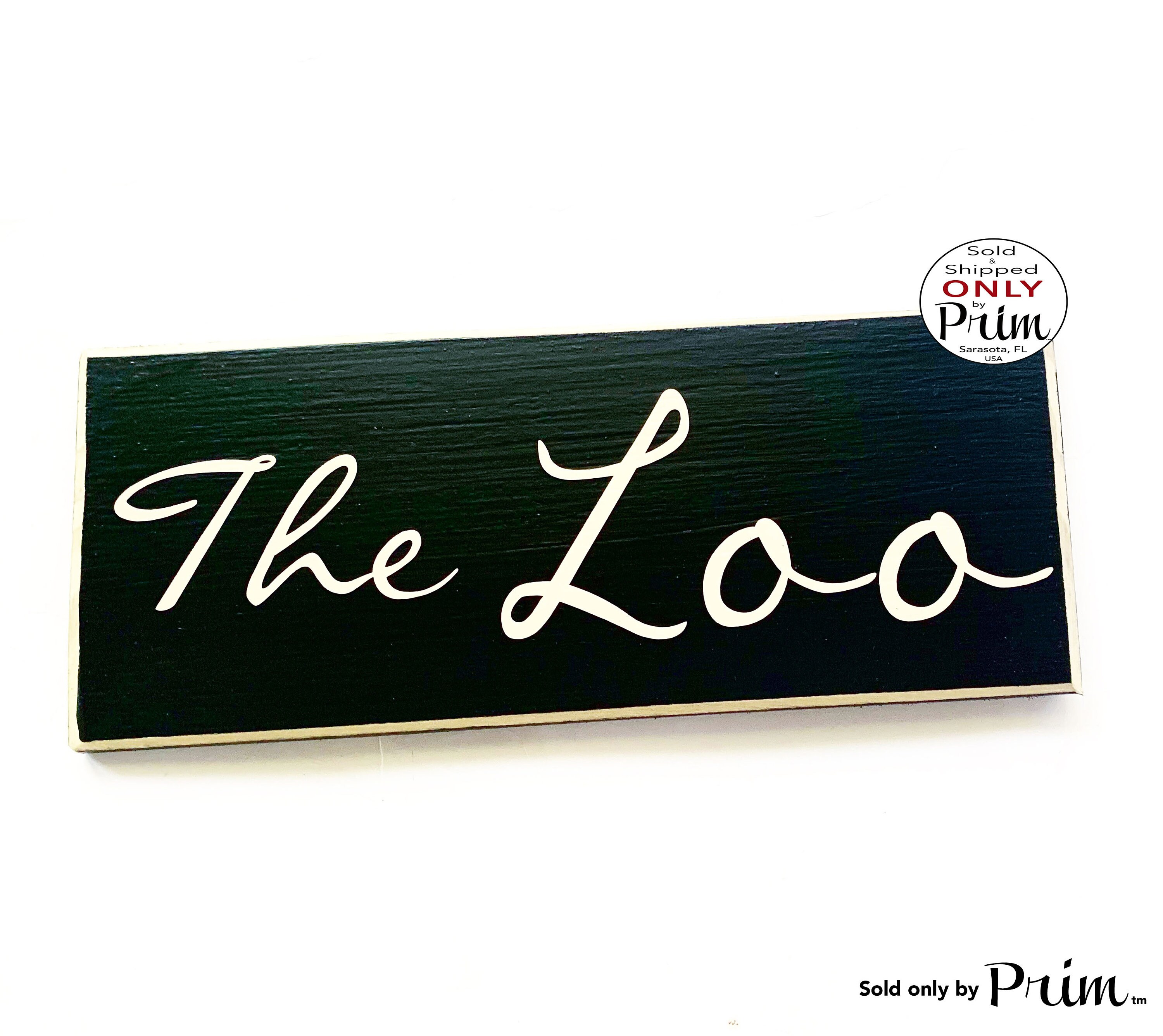 10x4 The Loo Custom Wood Sign Bathroom Restroom WC English | Etsy