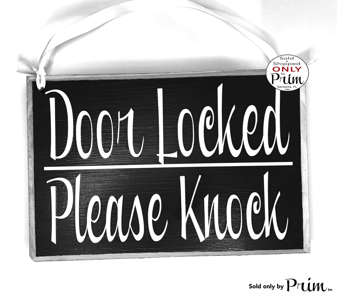 8x6 Door Locked Please Knock Door Custom Wood Sign | Office Business ...