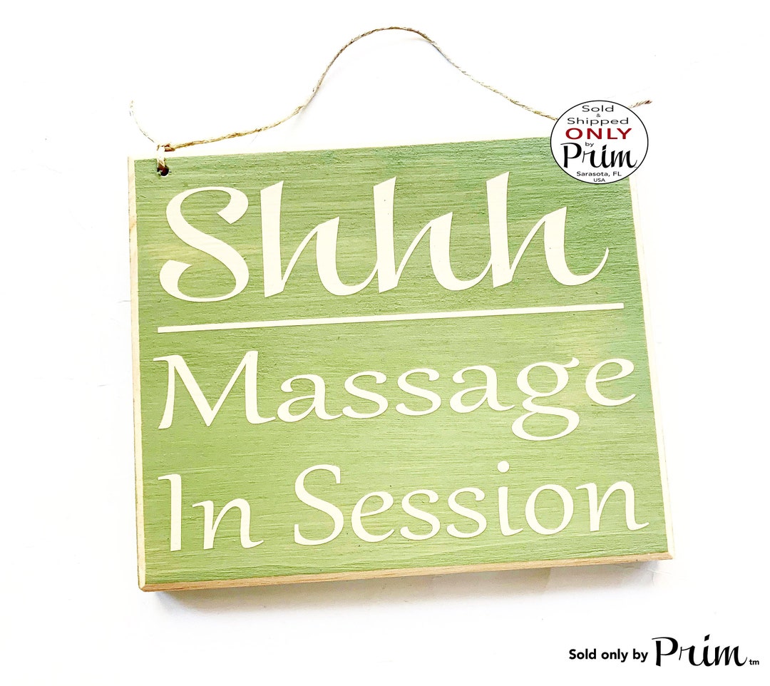 8x8 Shhh Massage In Session Custom Wood Sign Salon Spa Office Do Not