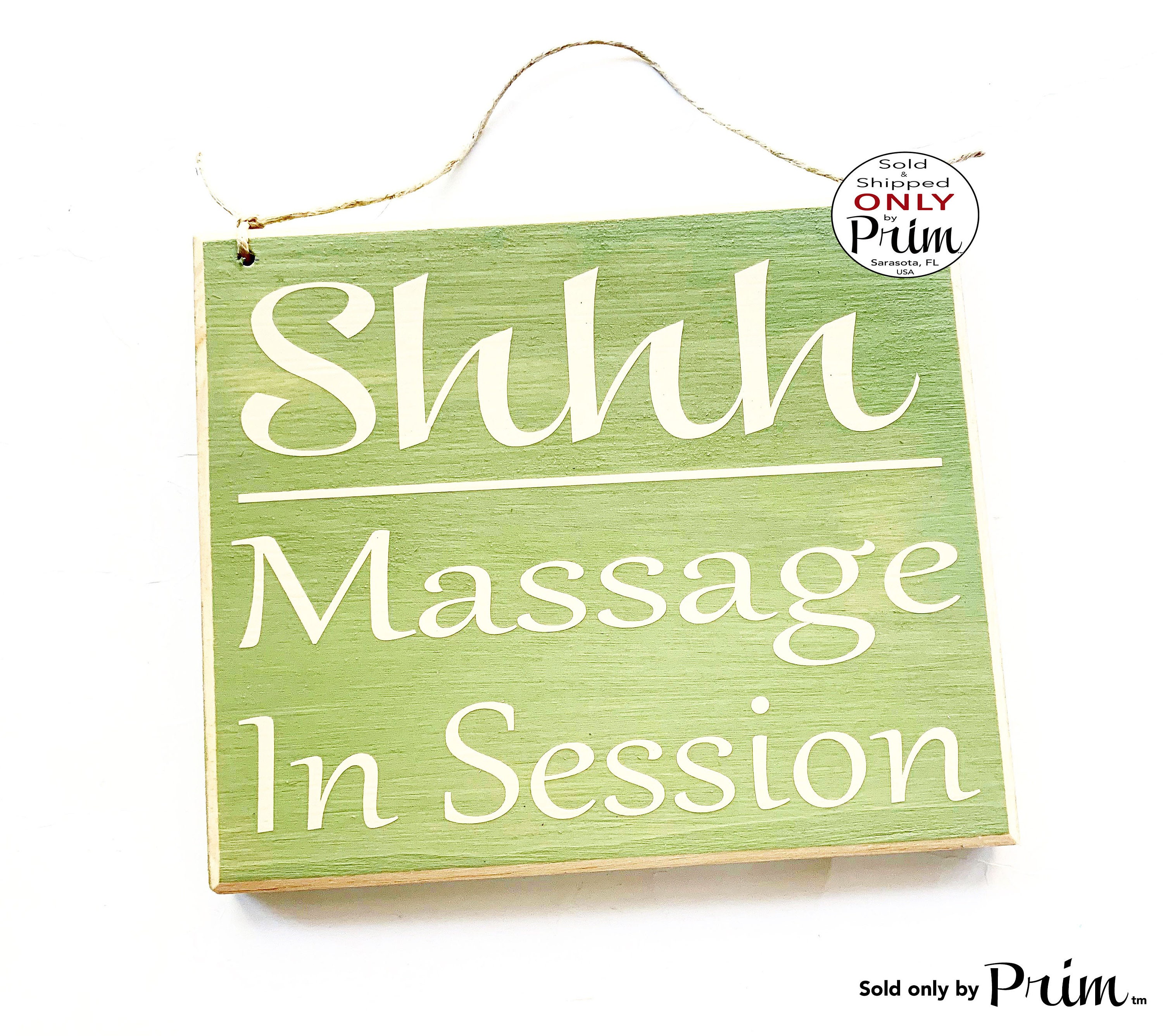 8x8 SHHH Massage In Session Custom Wood Sign Salon Spa | Etsy