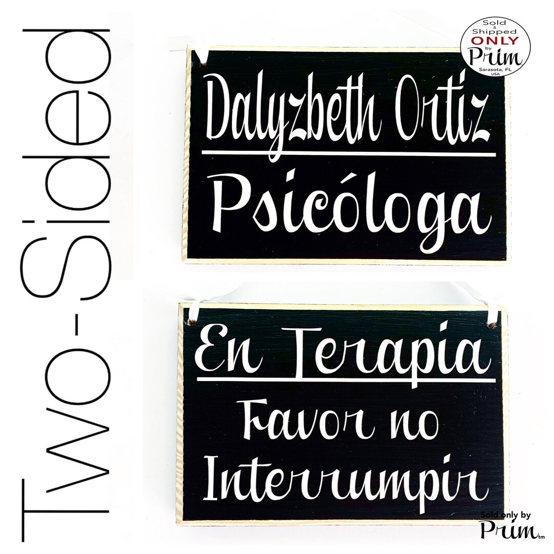 8x6 Personalized Name Spanish Psychologist Psicologa En Terapia Favor ...