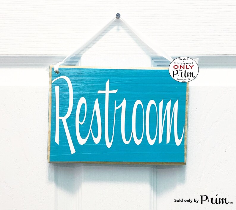 8x6 Restroom Custom Wood Sign Office Business Door Plaque | Etsy