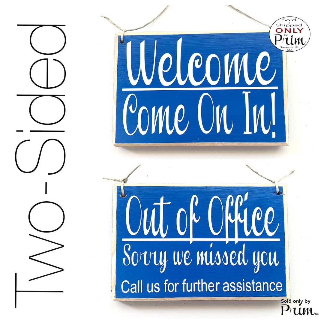 Two Sided 8x6 Out of Office Sorry We Missed You Call Us for Further ...
