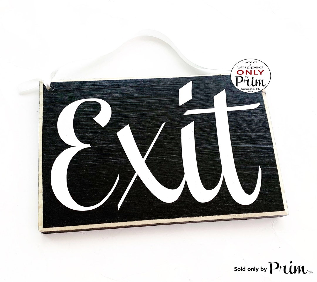 8x6 Exit Custom Wood Sign Business Office Spa Salon Store Boutique Shop ...