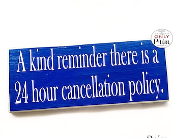 Custom Cancellation Policy Sign - Etsy