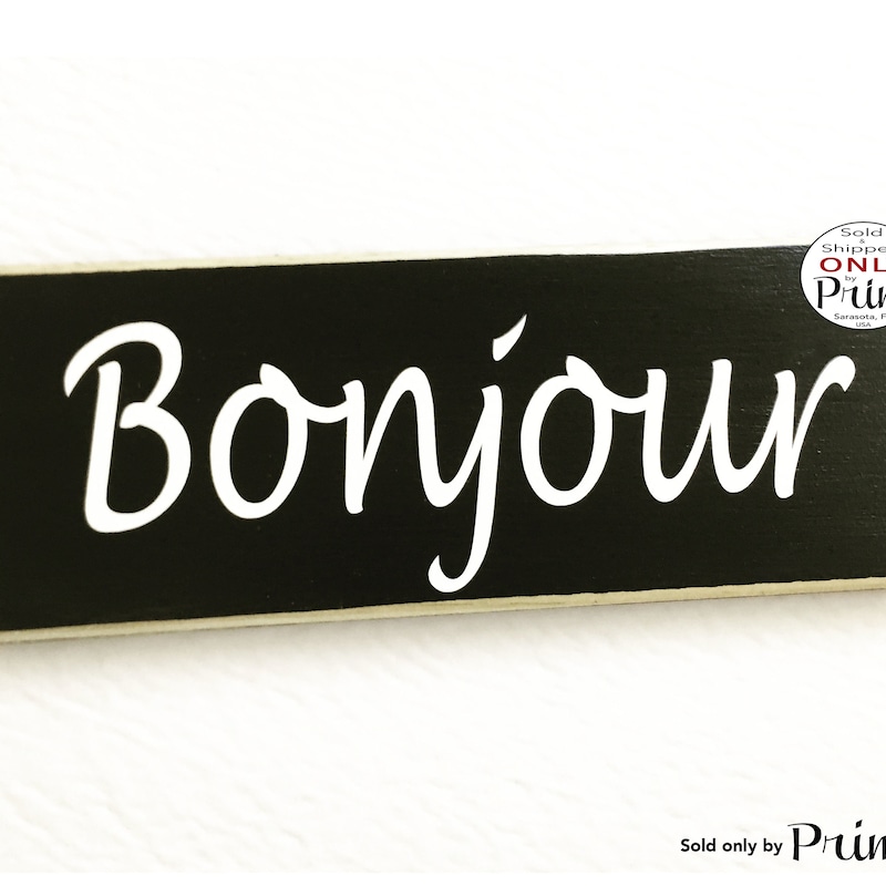 Bonjour Sign - Etsy