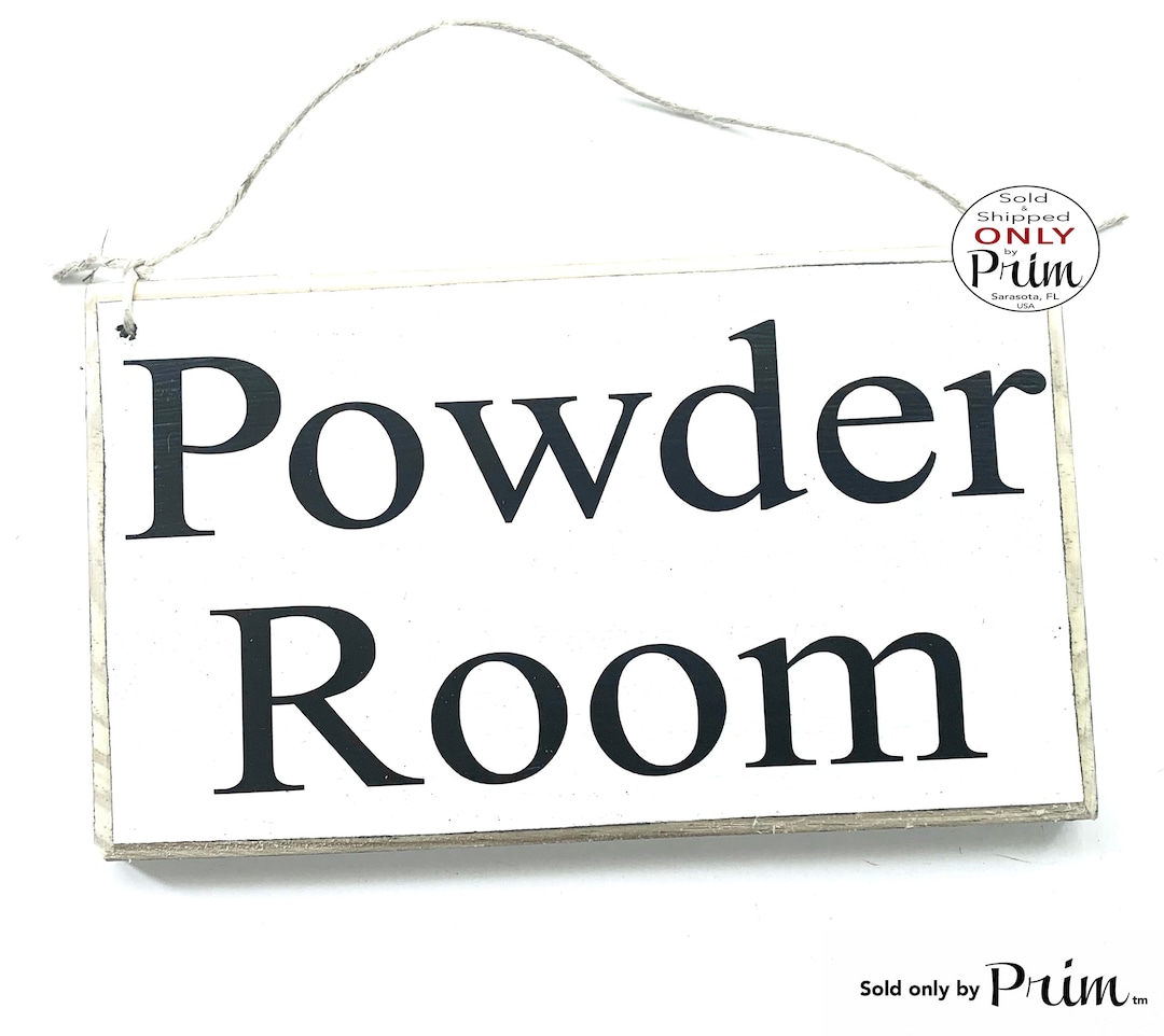 10x6 Powder Room Custom Wood Sign | Guest Bath Half Bath Restroom Spa ...
