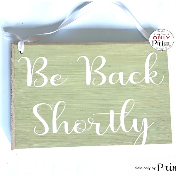 Be Back Shortly Sign - Etsy