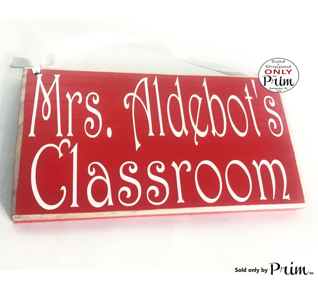 10x6 Teacher Classroom Name Custom Wood Sign Personalized Counselor ...