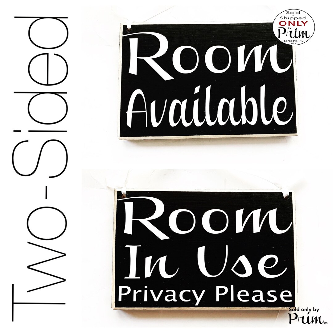 8x6 Room Available Room in Use Privacy Please Custom Wood Sign | Spa ...
