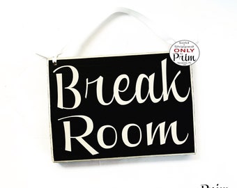 Staff Break Room Sign Adhesive Door Sticker Notice With Universal Icon ...