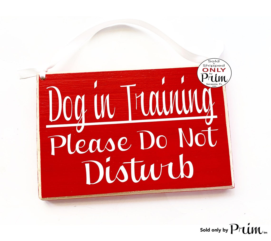 8x6 Dog In Training Please Do Not Disturb Custom Wood Sign In | Etsy