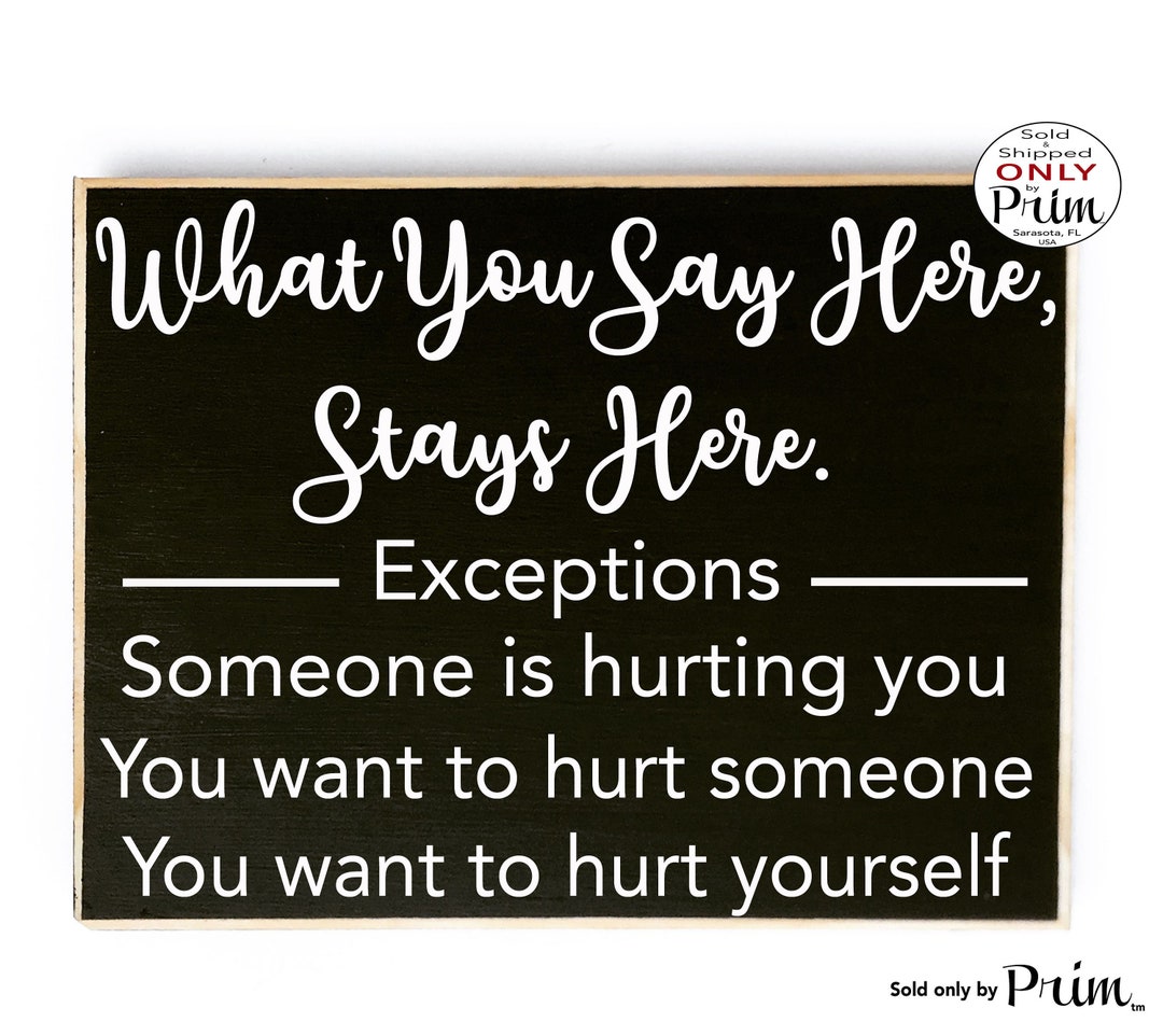 What You Say Here Stays Here 10x8 Custom Wood Sign Guidance Counselor ...