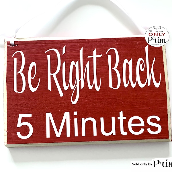 Be Back Shortly Sign - Etsy