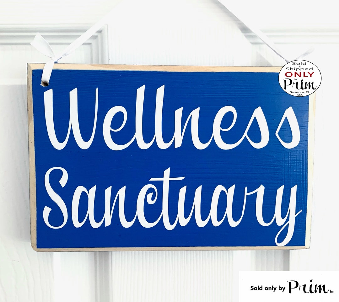 8x6 Wellness Sanctuary Wood Sign | Namaste Yoga Sign | Meditating in ...