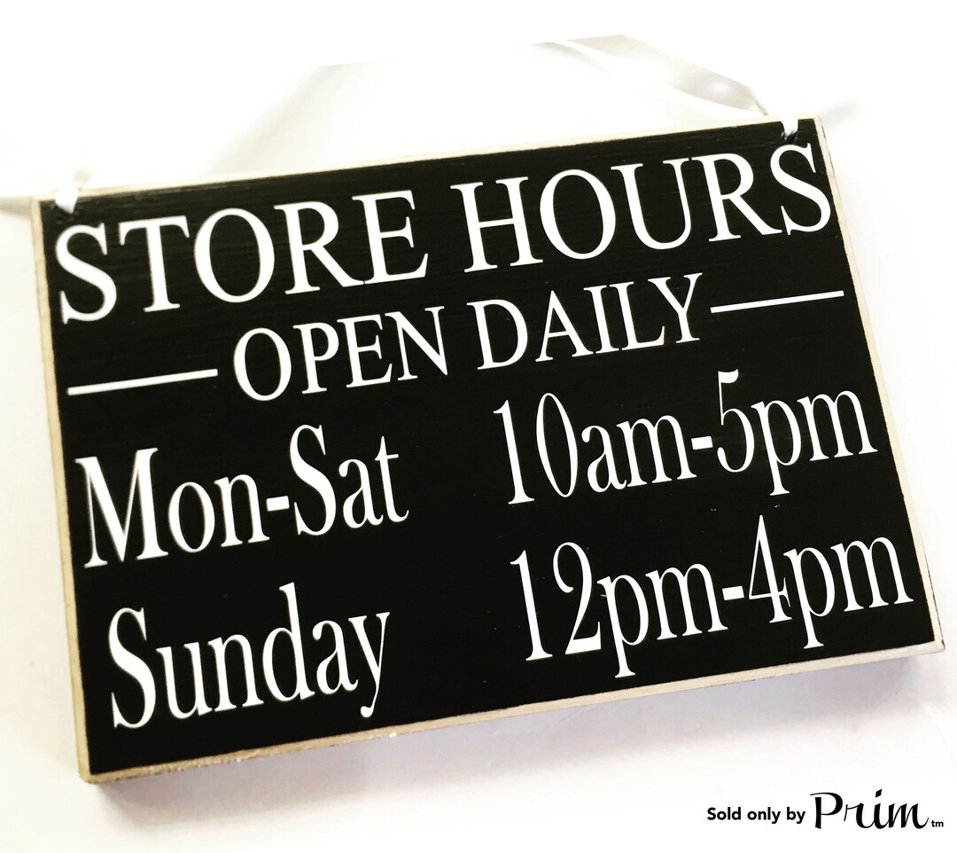 10x8 Business Store Hours Custom Wood Sign Salon Spa Store Office Open ...