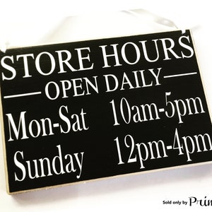 10x8 Business Store Hours Custom Wood Sign Salon Spa Store Office Open ...