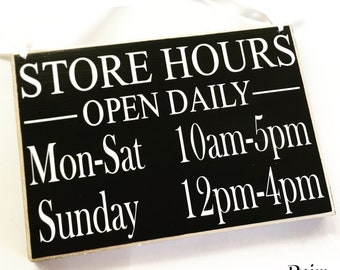 Operation Hours Sign - Etsy