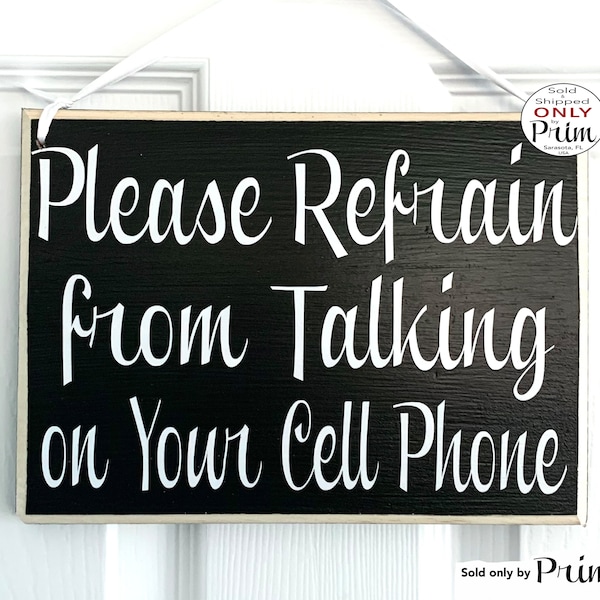 Please Refrain From Cell Phone Sign - Etsy