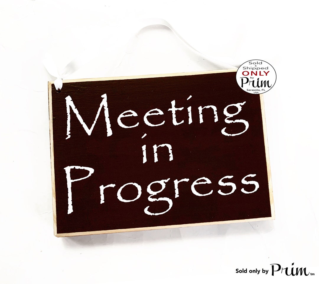 8x6 Meeting in Progress Custom Wood Sign in Session Please Do Not ...
