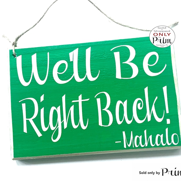 Be Back Shortly Sign - Etsy