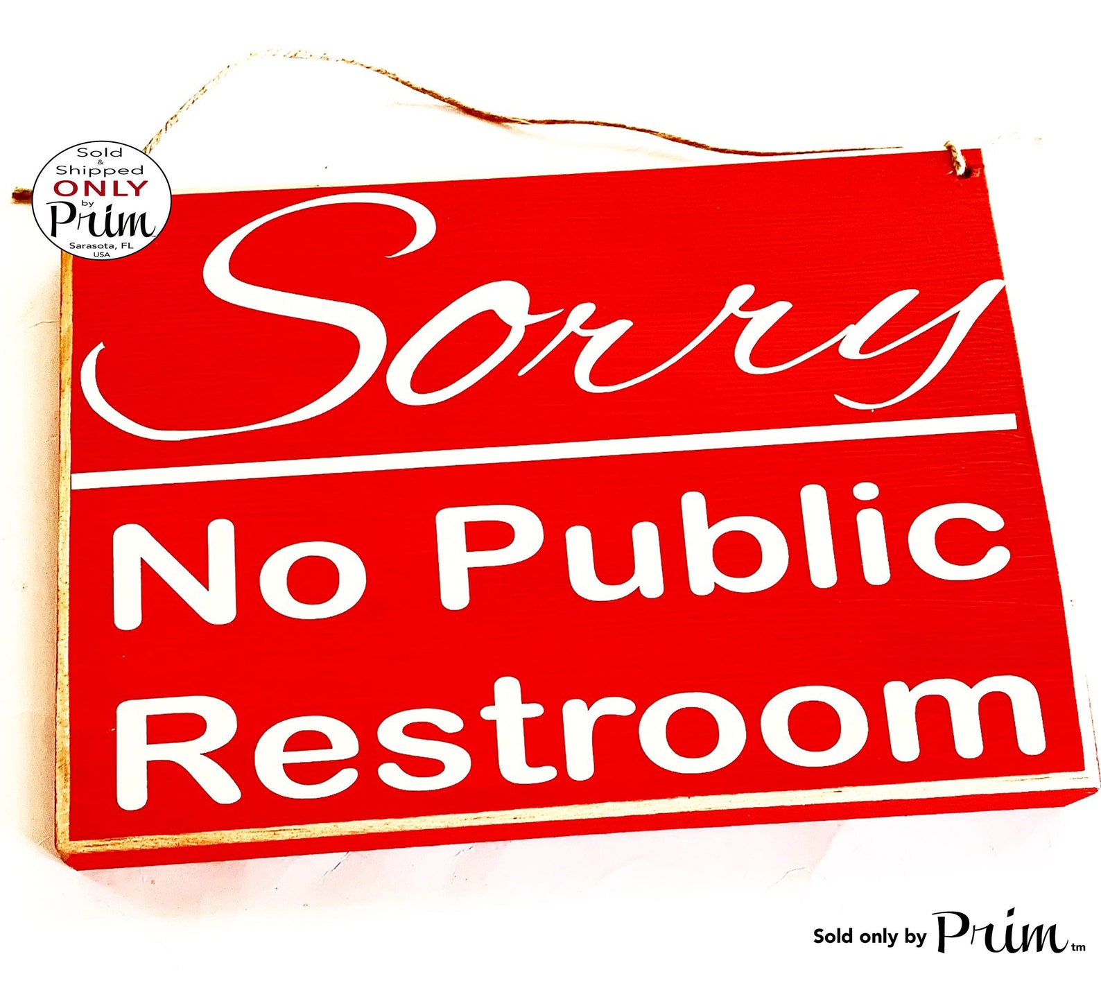 10x8 Sorry No Public Restroom Custom Wood Sign Please Do Not - Etsy