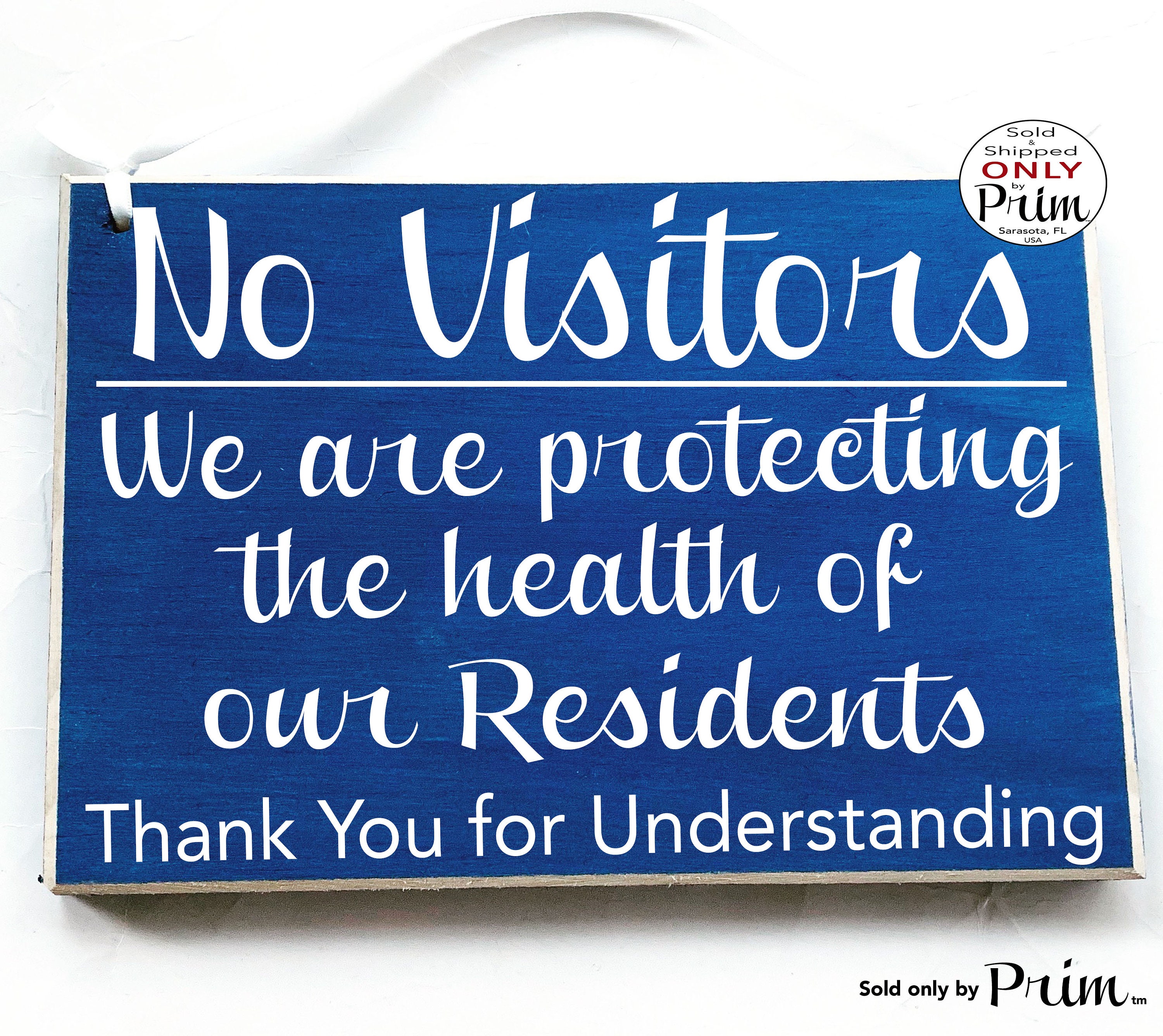 10x8 No Visitors Protecting Residents Custom Wood Sign Flu | Etsy