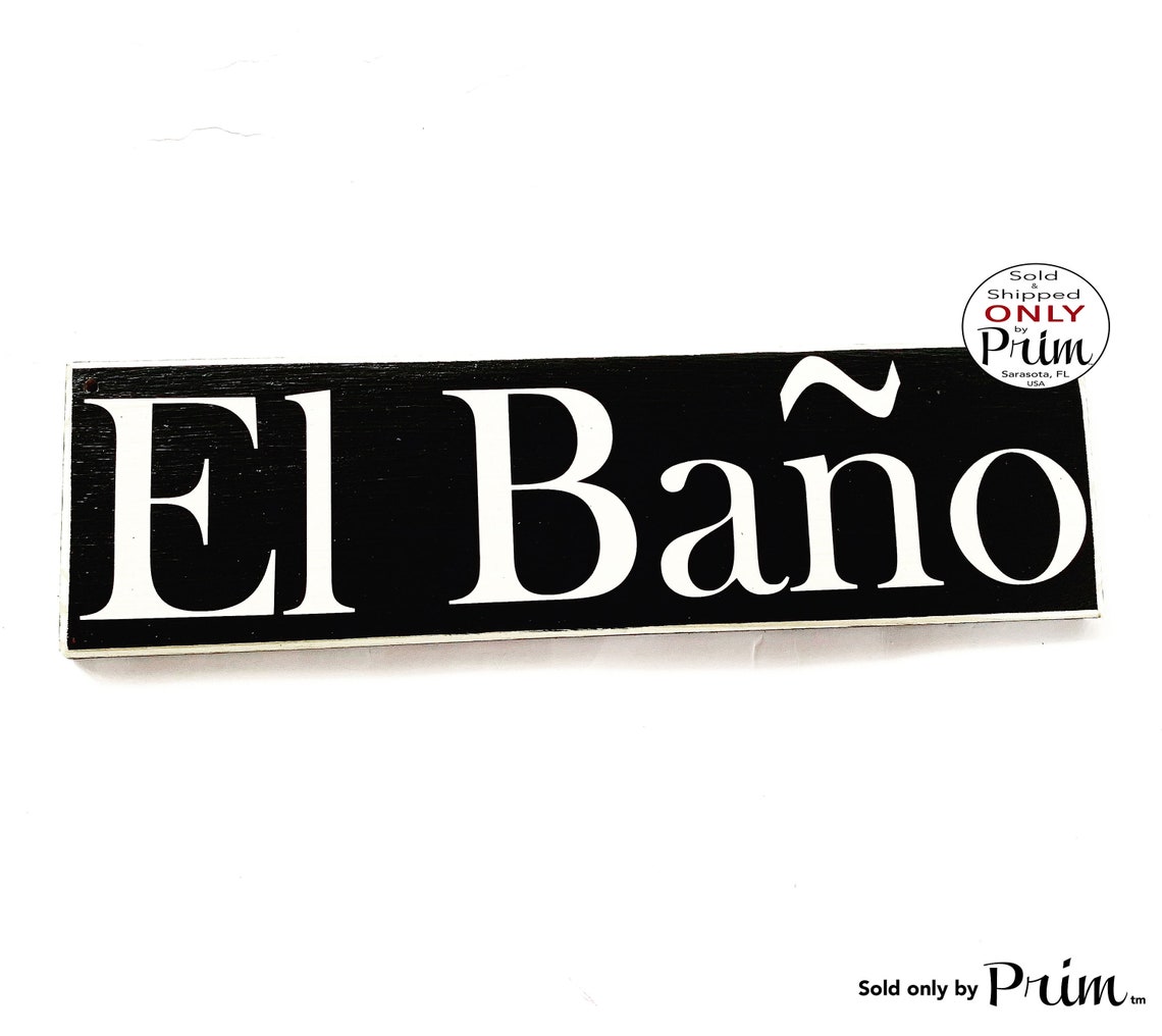 14x4 El Bano Custom Wood Sign Spanish Restroom Bathroom Bath - Etsy