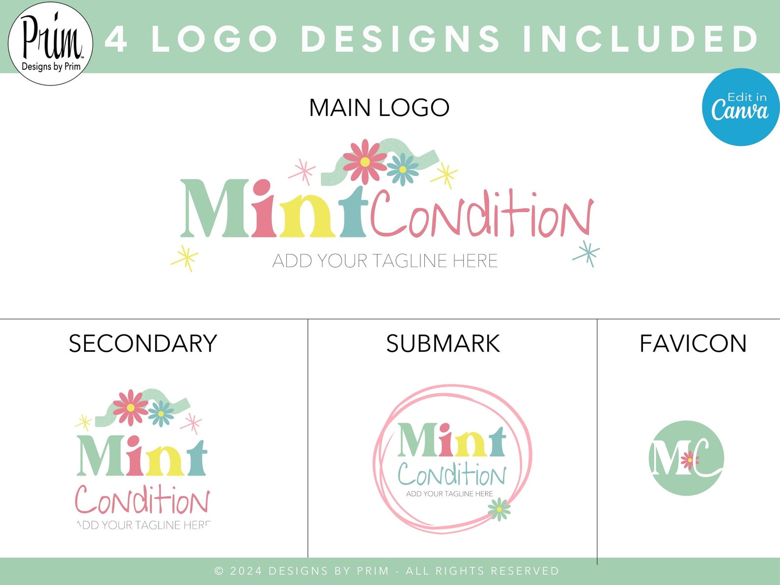 Mint Condition Design Template Canva Small Business Logo Editable Logo ...