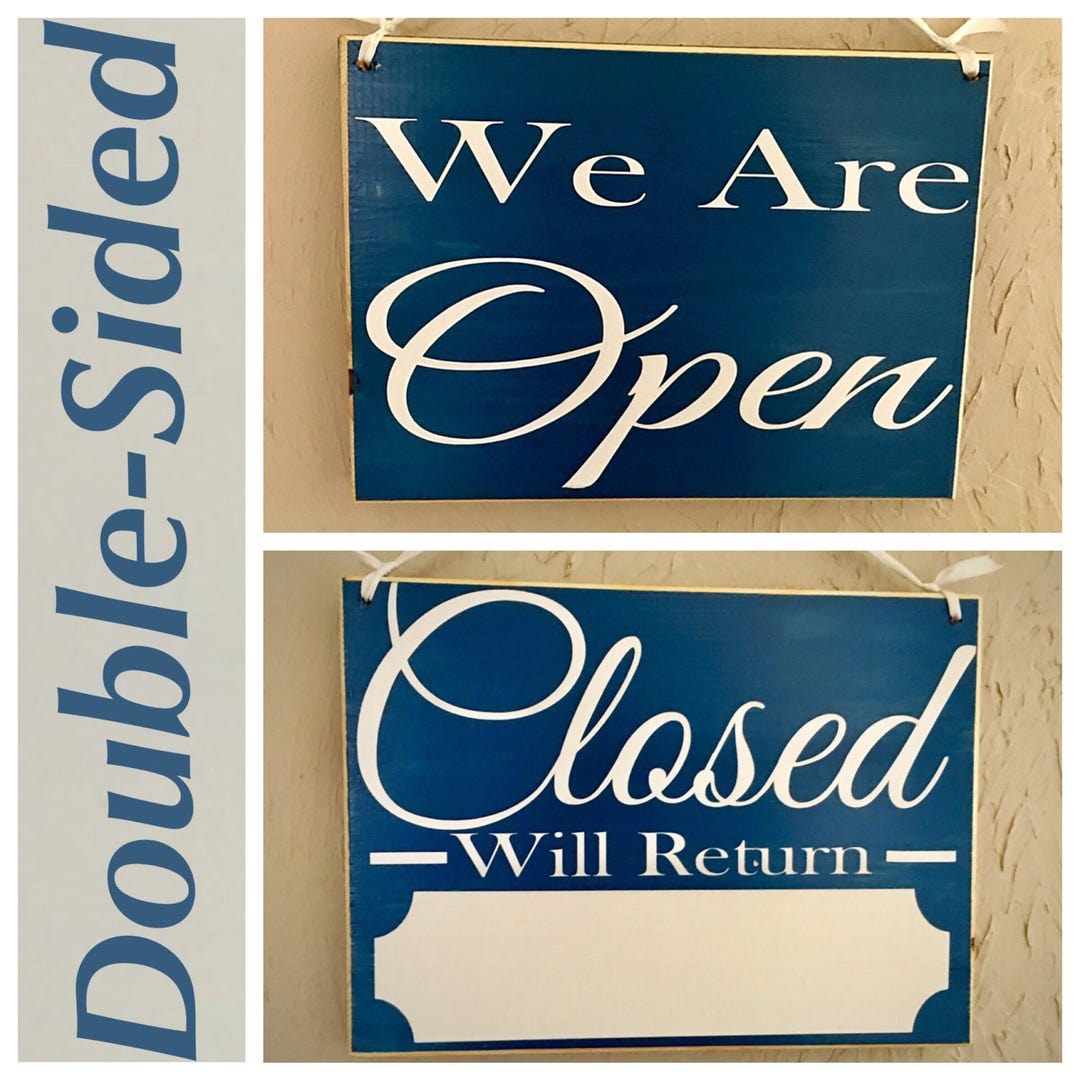 10x8 We Are Open Closed Business Hours Custom Wood Sign Salon Spa Store ...