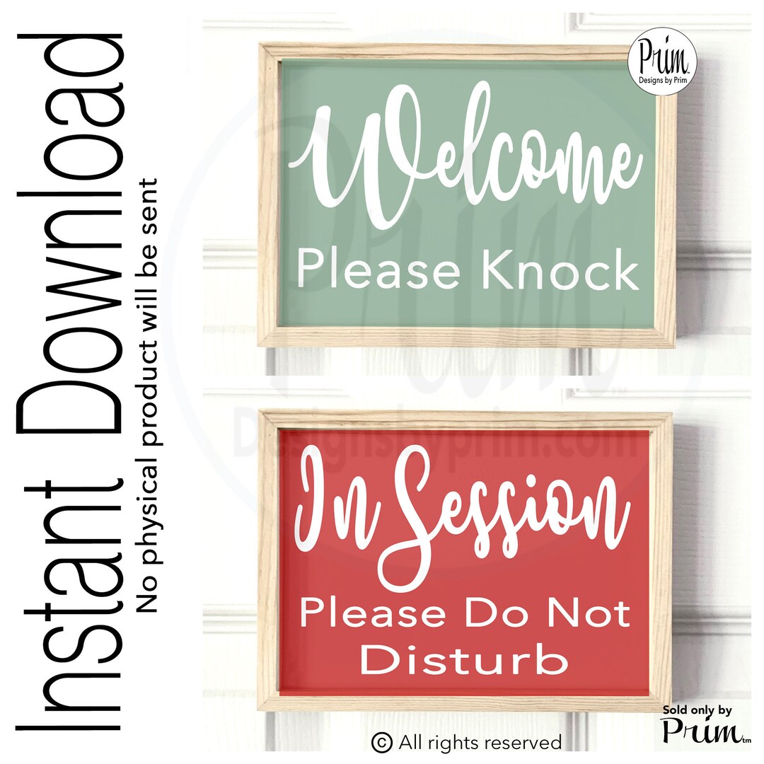 Welcome Please Knock in Session Please Do Not Disturb Digital Prints ...