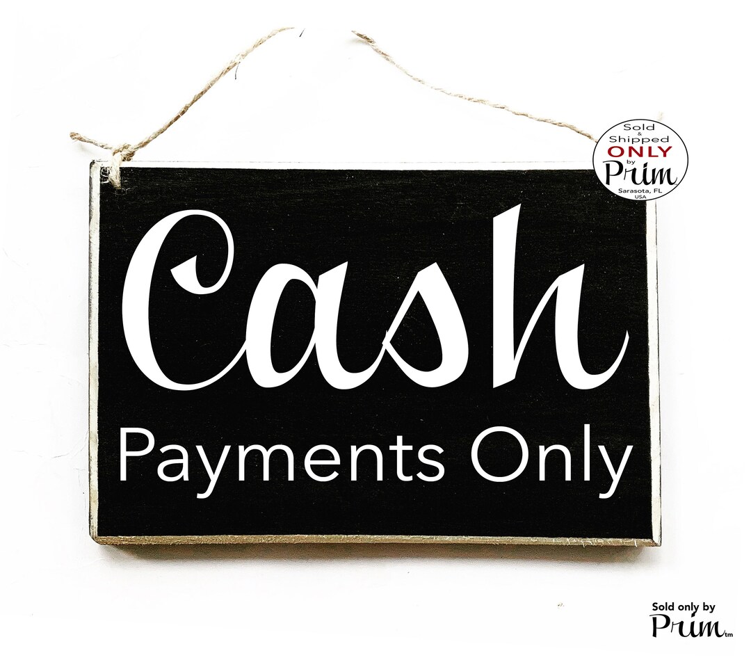8x6 Cash Payments Only Custom Wood Sign No Credit Card Gift Cards Store ...