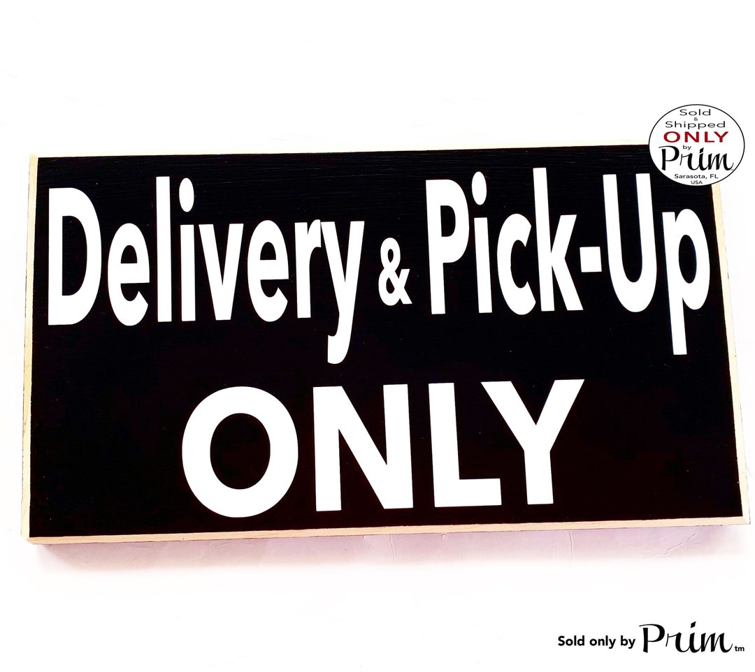 12x8 Delivery and Pick up Only Custom Wood Sign | Take Out Restaurant ...