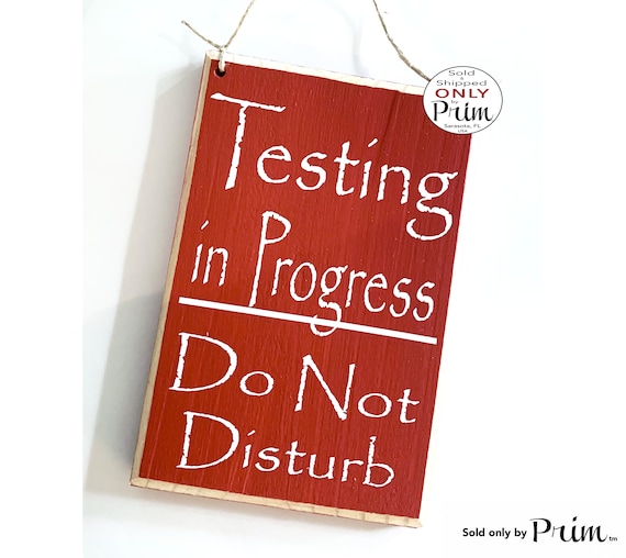 6x8 Testing in Progress Please Do Not Disturb Custom Wood Sign - Etsy