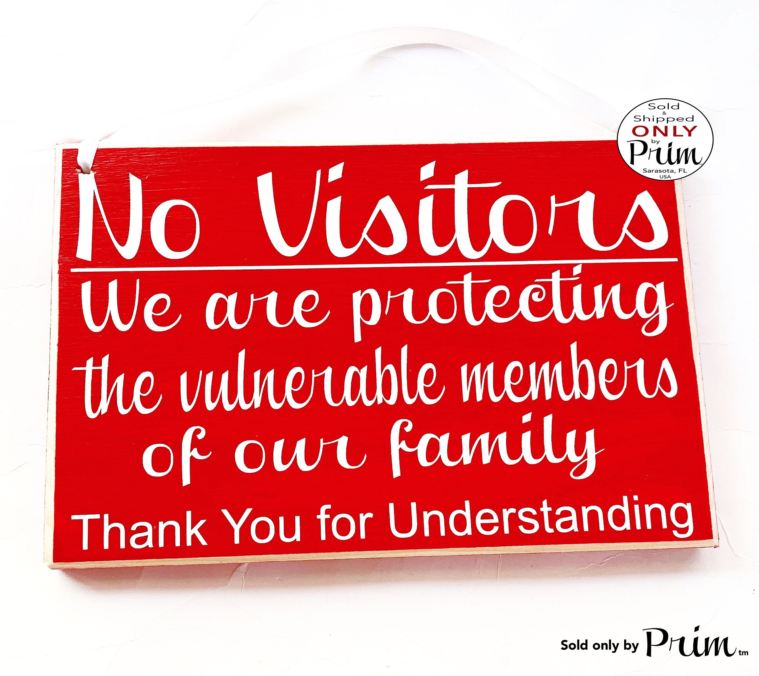 10x8 No Visitors Protecting Family Custom Wood Sign Flu | Etsy
