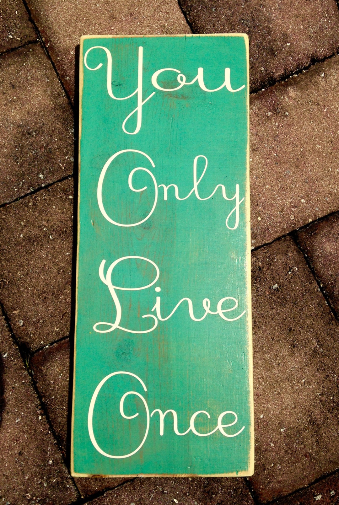 YOLO You Only Live Once 18x8 Custom Wood Sign Positive Vibes - Etsy
