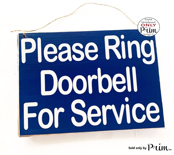 10x8 Please Ring Doorbell For Service Custom Wood Sign | Etsy