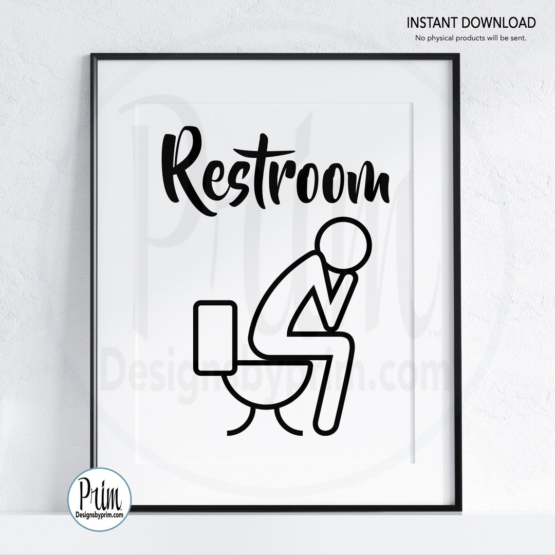 Restroom Door Printable Door Sign Bathroom Unisex All Genders Welcome ...
