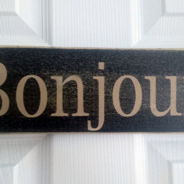 Bonjour Sign - Etsy